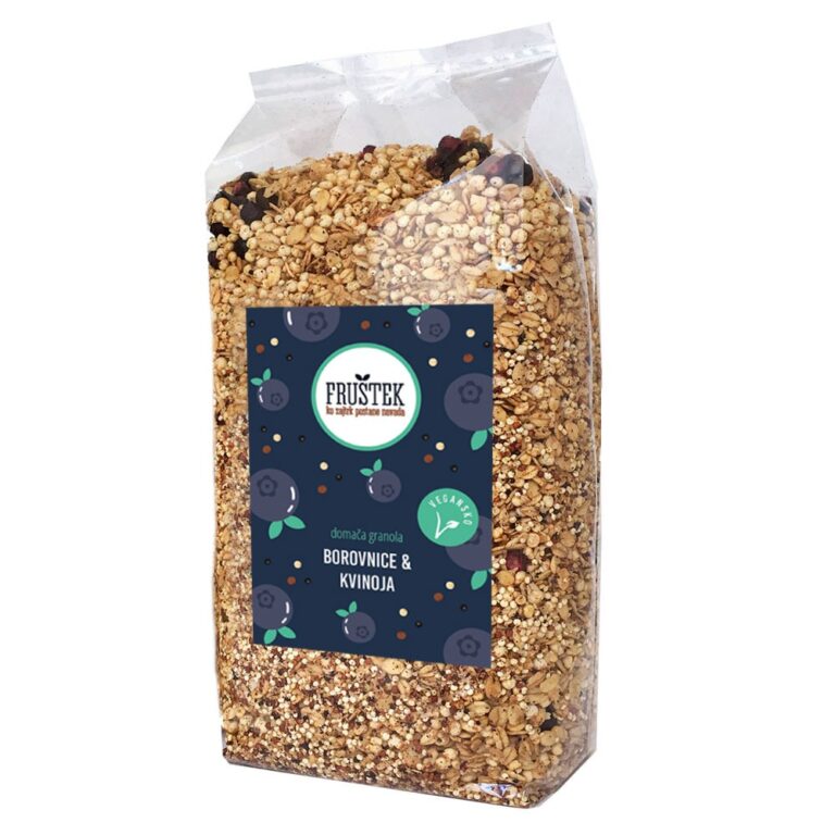 Fruštek granola borovnice in kvinoja MAXI 1kg - Zlata Ptička